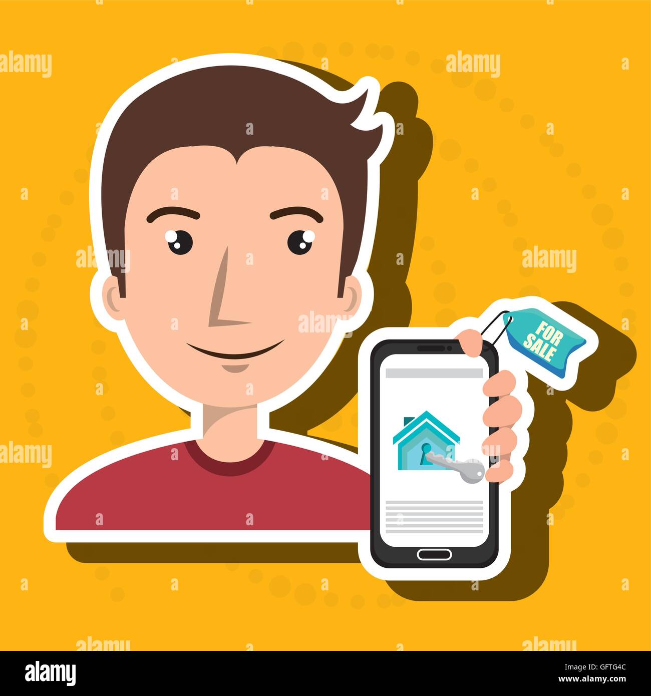 man house smartphone rent Stock Vector Image & Art - Alamy