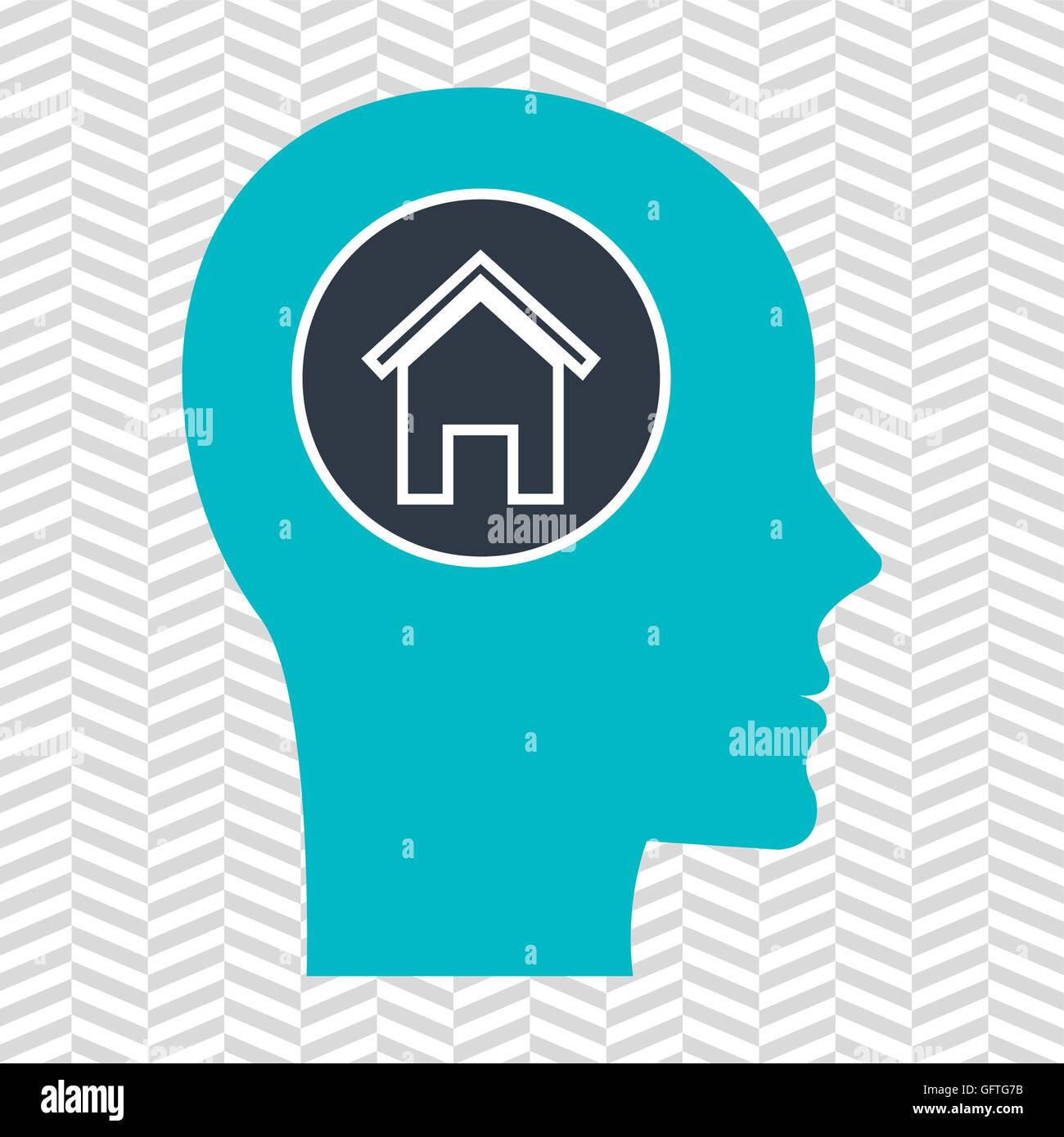 silhouette head house residential Stock Vector Image & Art - Alamy