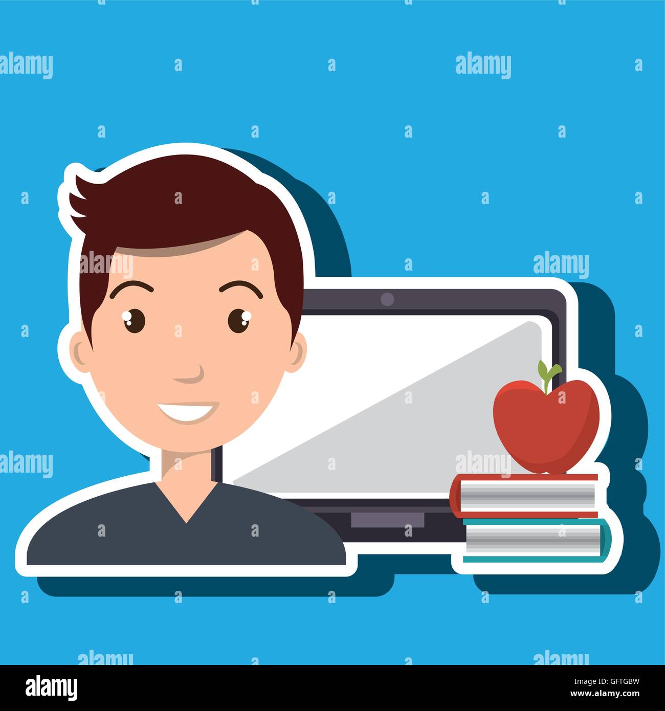 School pupil laptop teenager Stock Vector Images - Alamy