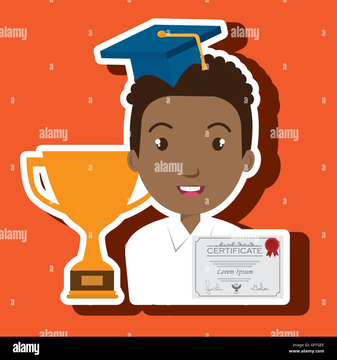 student graduation diploma trophy Stock Vector Image & Art - Alamy