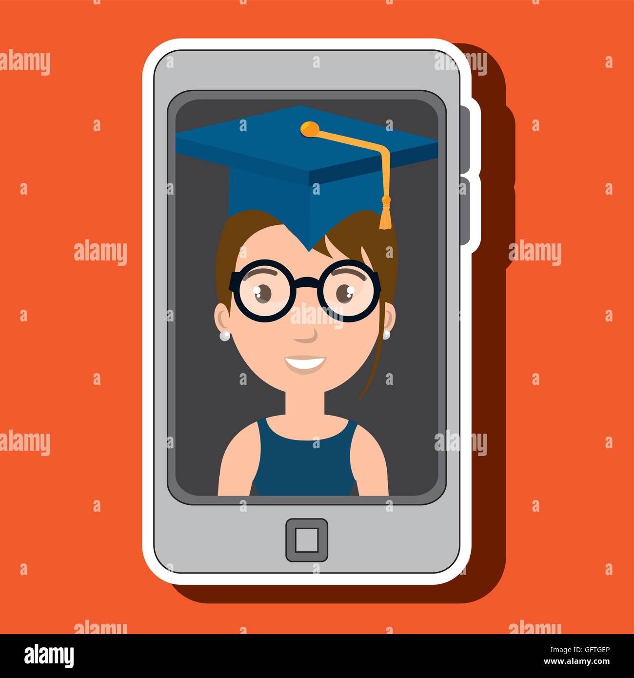 student graduation smartphone cap Stock Vector Image & Art - Alamy