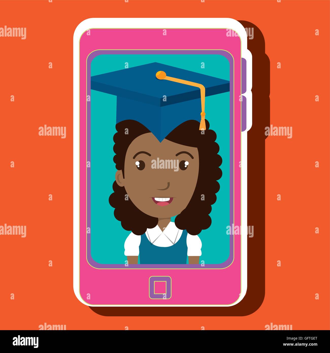 student graduation smartphone cap Stock Vector Image & Art - Alamy