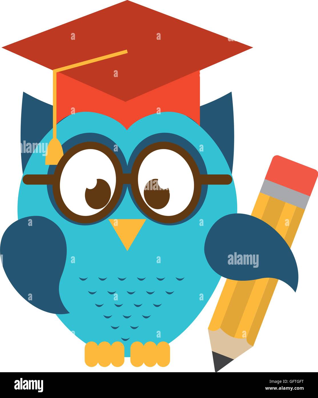 owl bird cute with hat graduation icon Stock Vector Image & Art - Alamy