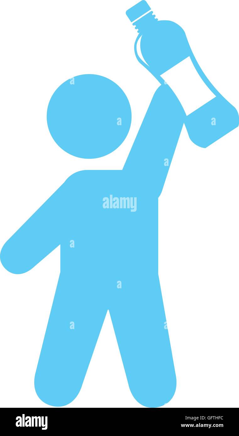 Human figure water bottle icon Cut Out Stock Images & Pictures - Alamy
