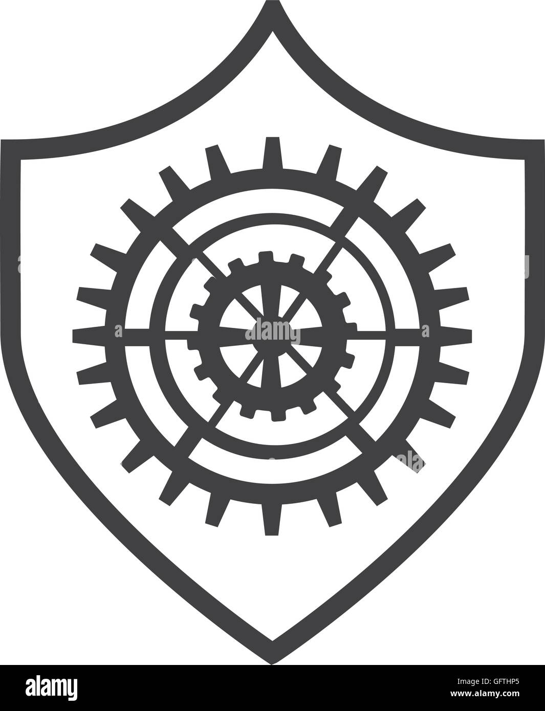 shield gears settings icon Stock Vector Image & Art - Alamy