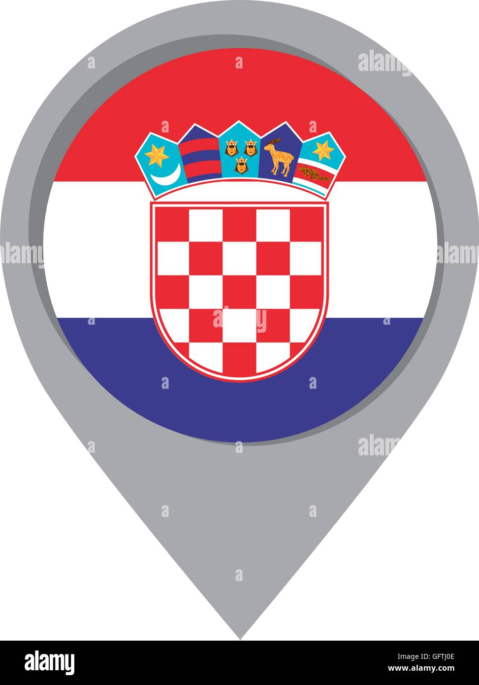 croatia pin pointer mark flag language icon Stock Vector Image & Art ...
