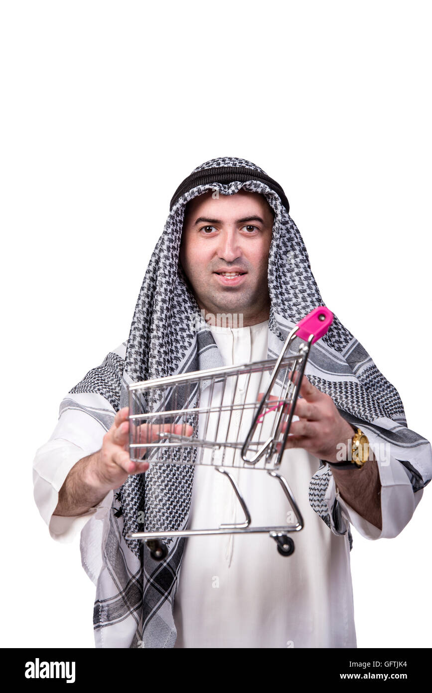 Arab man shopping cart trolley hi-res stock photography and images - Alamy