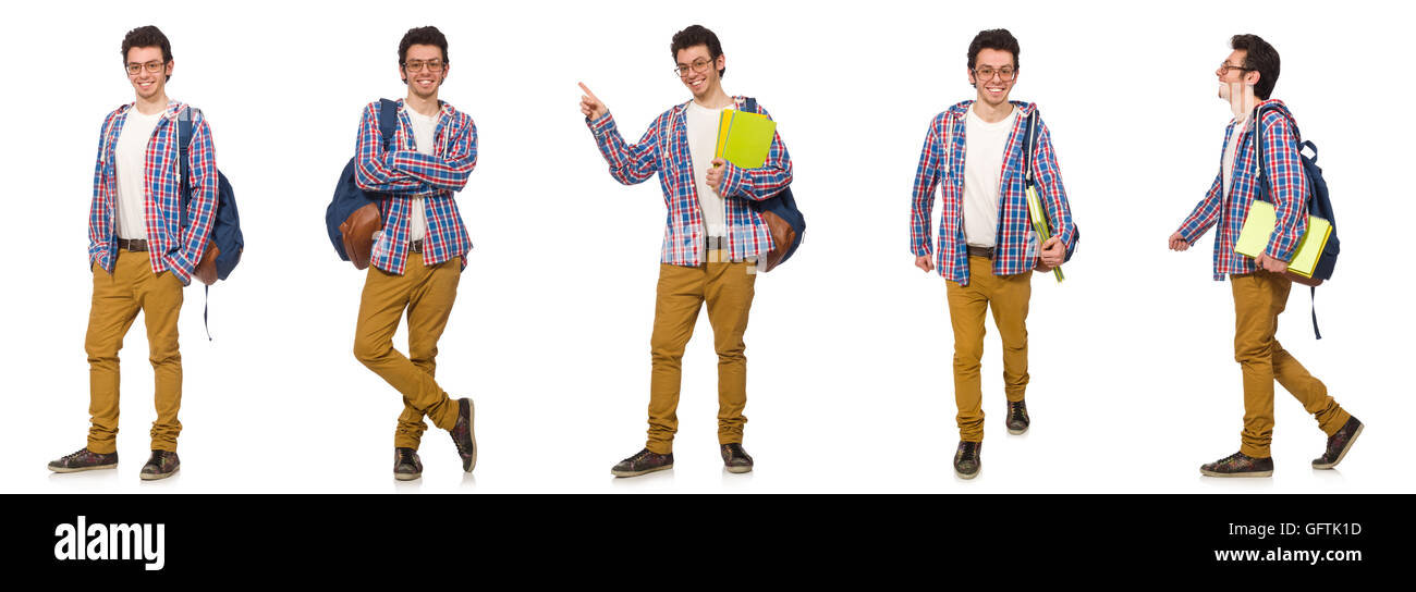 College student with heavy backpack hi-res stock photography and images ...