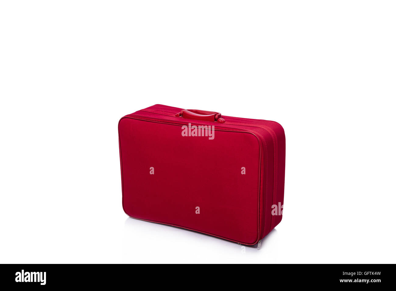 Red suitcase isolated on the white background Stock Photo - Alamy