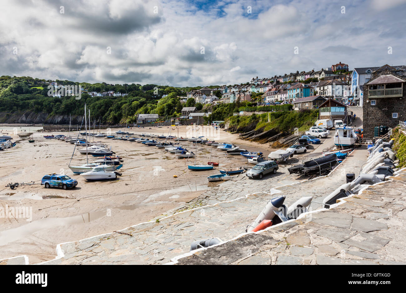 The harbour at New Quay, Ceredigion, Wales Stock Photo - Alamy