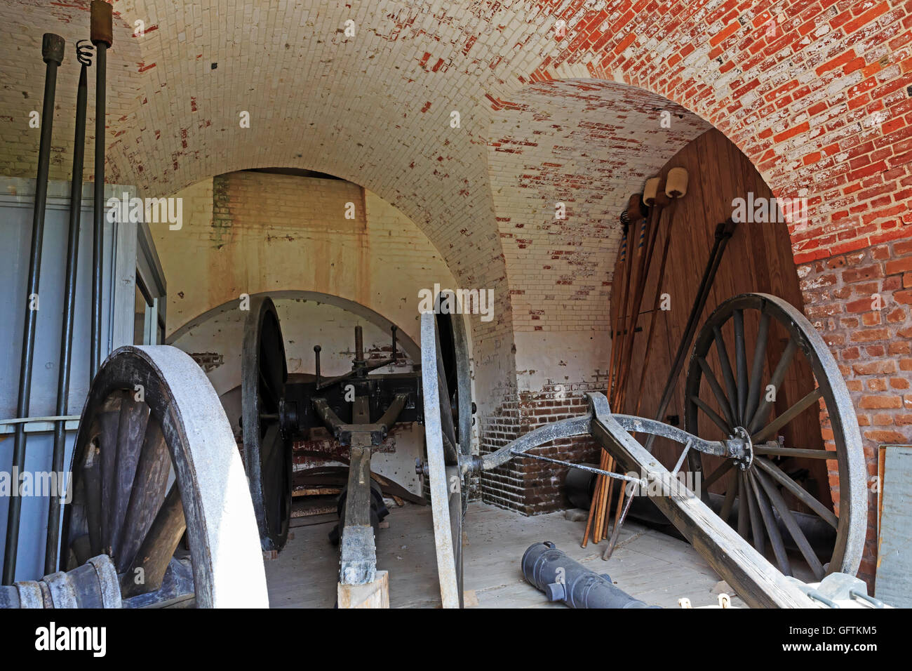 Sling carts used to move guns at Fort Pulaski, Cockspur Island, Georgia ...