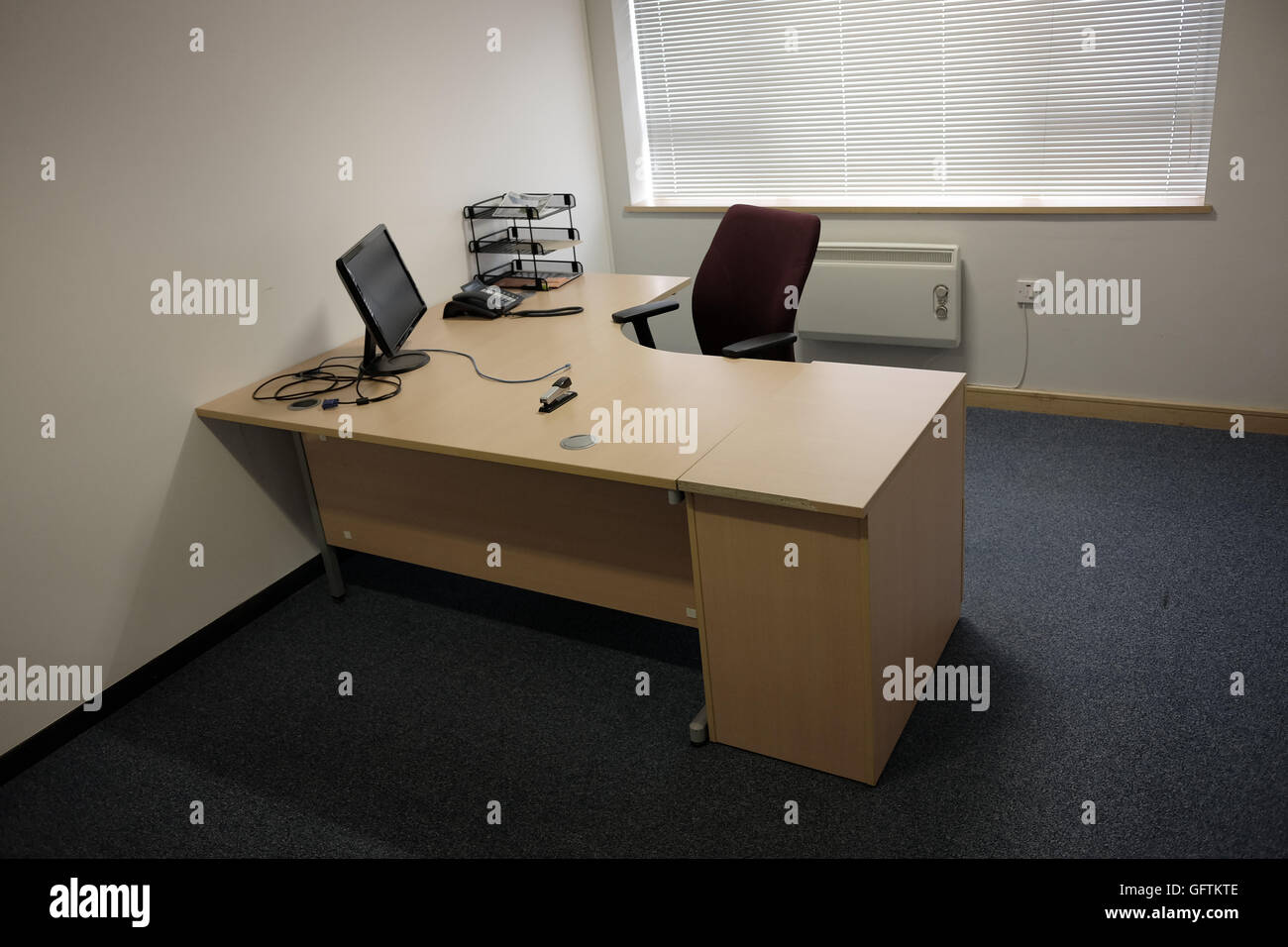 28th July 2016, an empty office with clean desk ready for a new ...