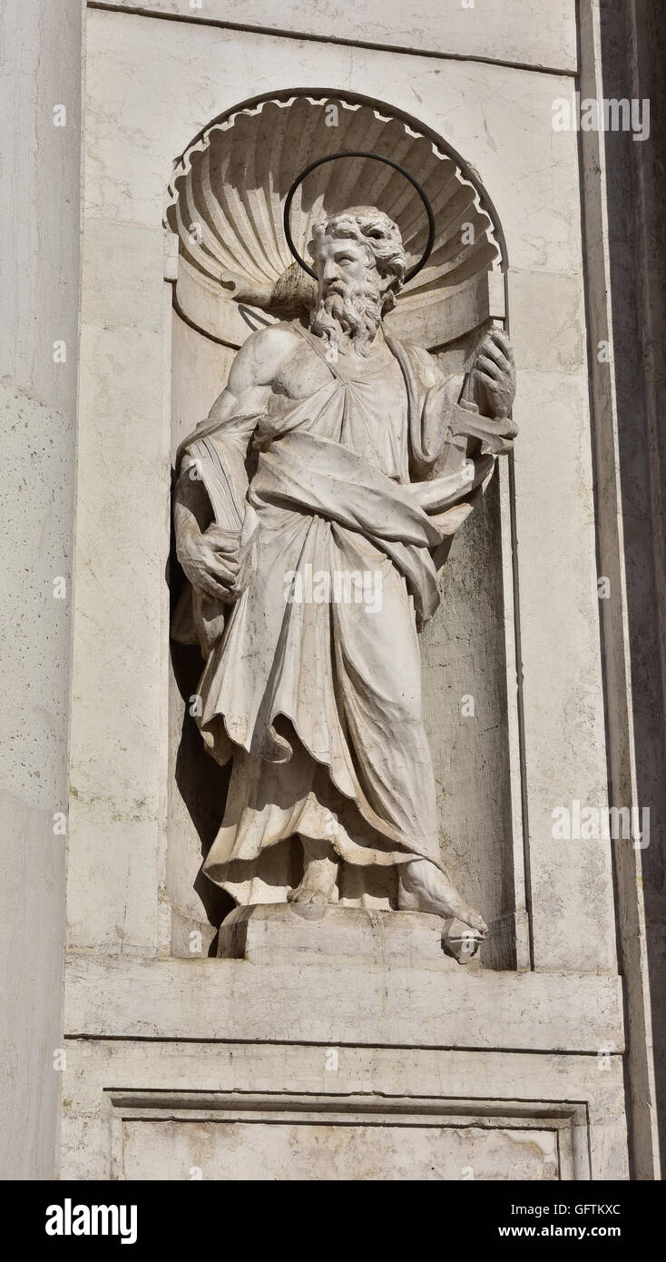 Statue of St Paul with book and sword, from Santa Maria Assunta Jesuit ...