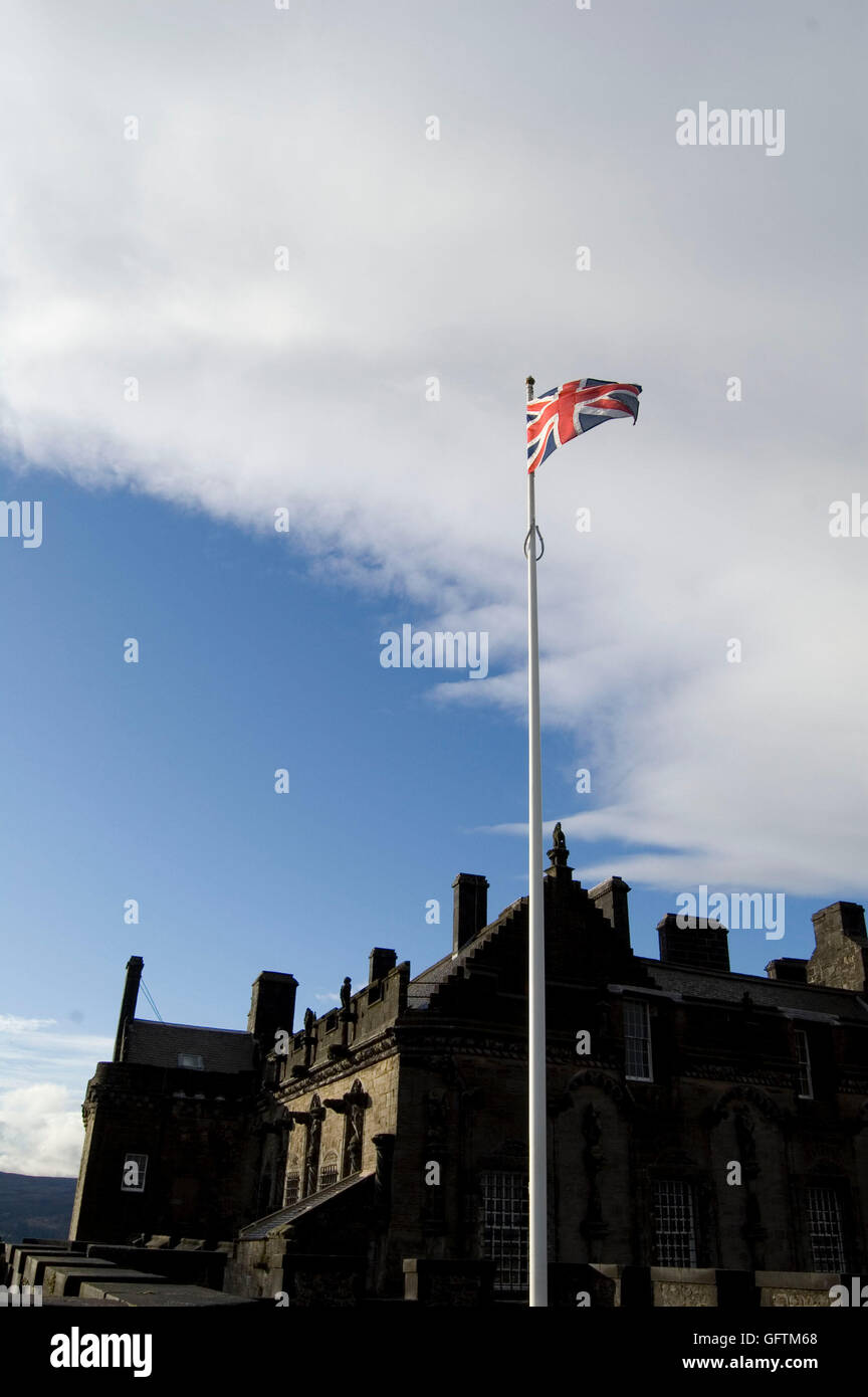 Union Flag flying at Stirling Castle, Stirling, Scotland Stock Photo ...