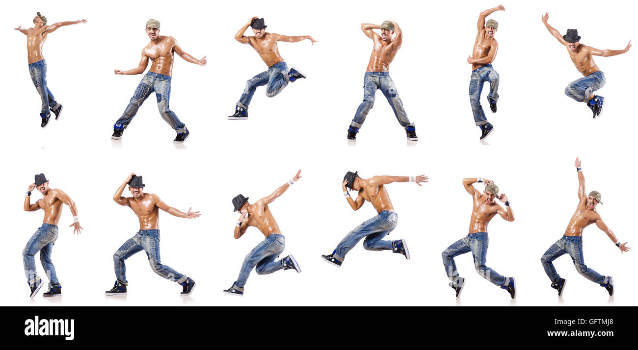 Dancer dancing dances isolated on white Stock Photo - Alamy