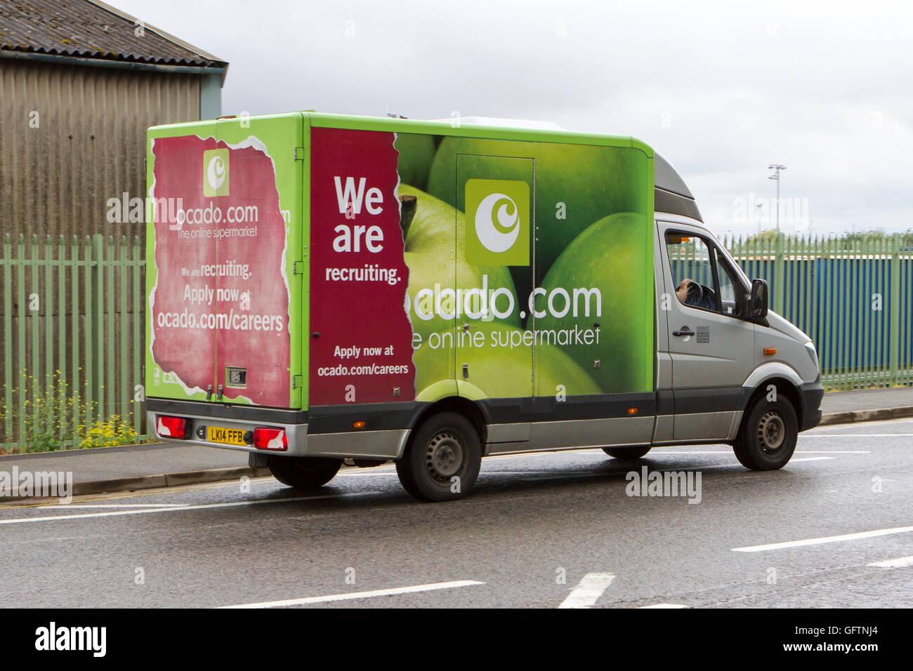 Ocado supermarket delivery store vehicles, Liverpool, Merseyside, UK ...