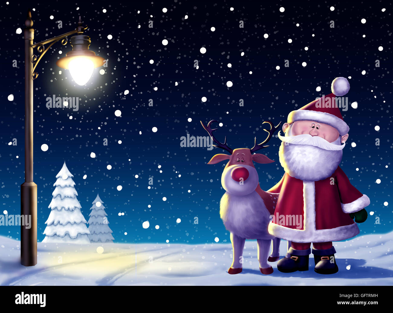 Santa and rudolph hi-res stock photography and images - Alamy