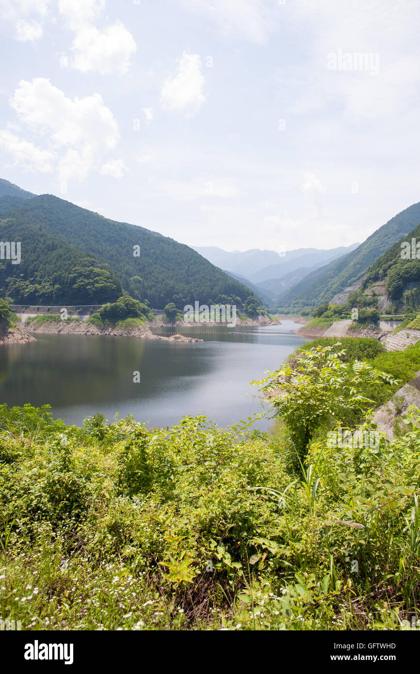 Rockfill dam in Japan in summer Stock Photo - Alamy