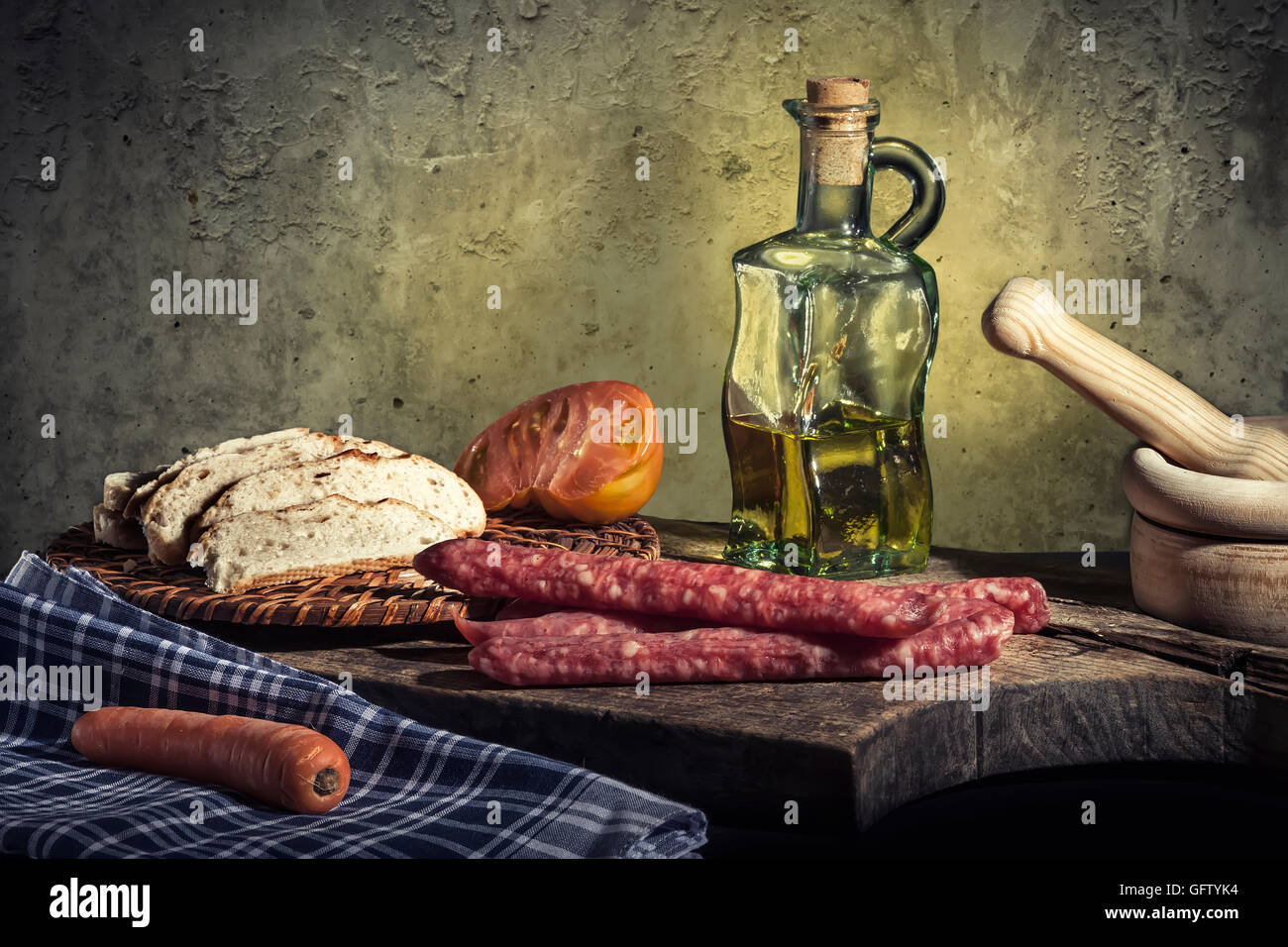 Still life with traditional staples Stock Photo - Alamy
