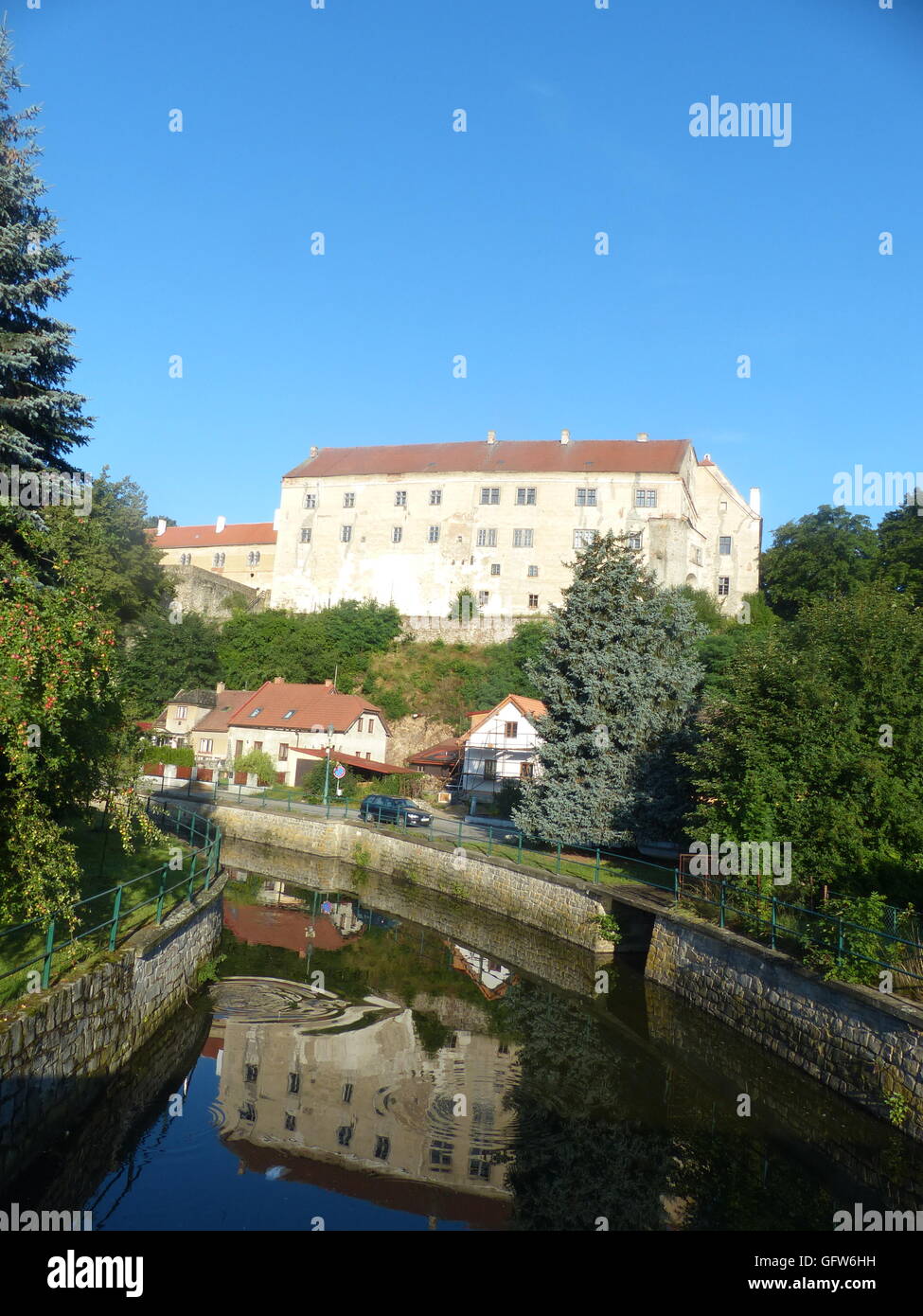 Brtnice Castle with reflection Stock Photo - Alamy