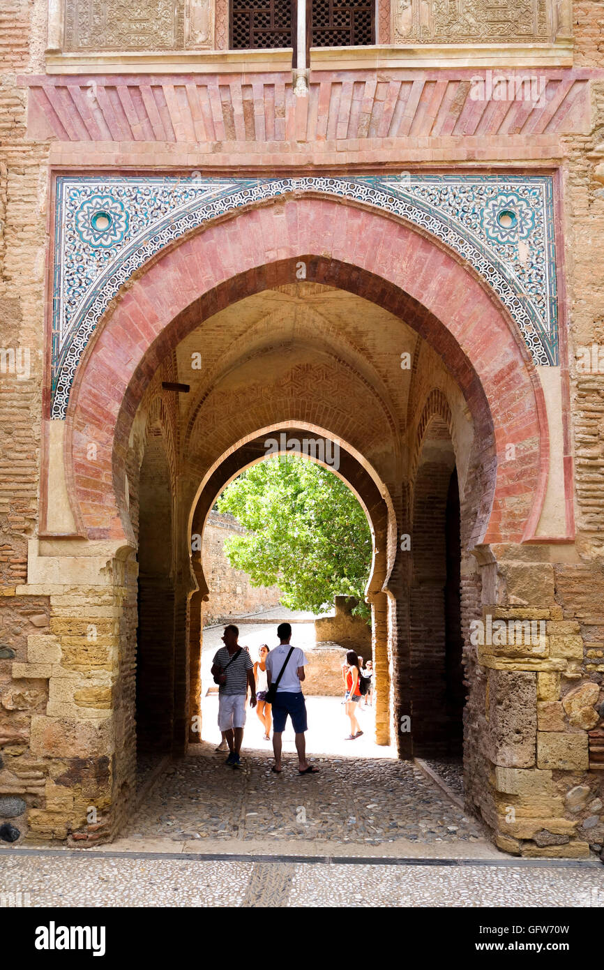 The wine tower entrance of the Alcazaba fortress of Alhambra, Alhambra ...