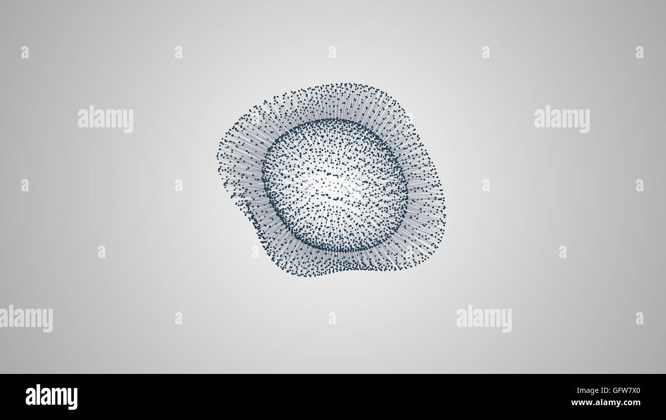 metamorphose of amorphous shape from dots and lines, abstract animation ...