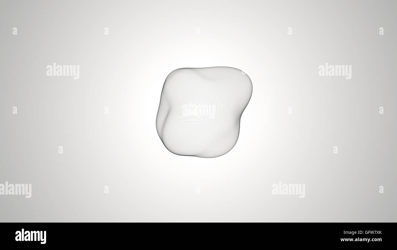 Metamorphose Of Amorphous Shape From Dots And Lines Abstract Animation Of Future Shape Stock