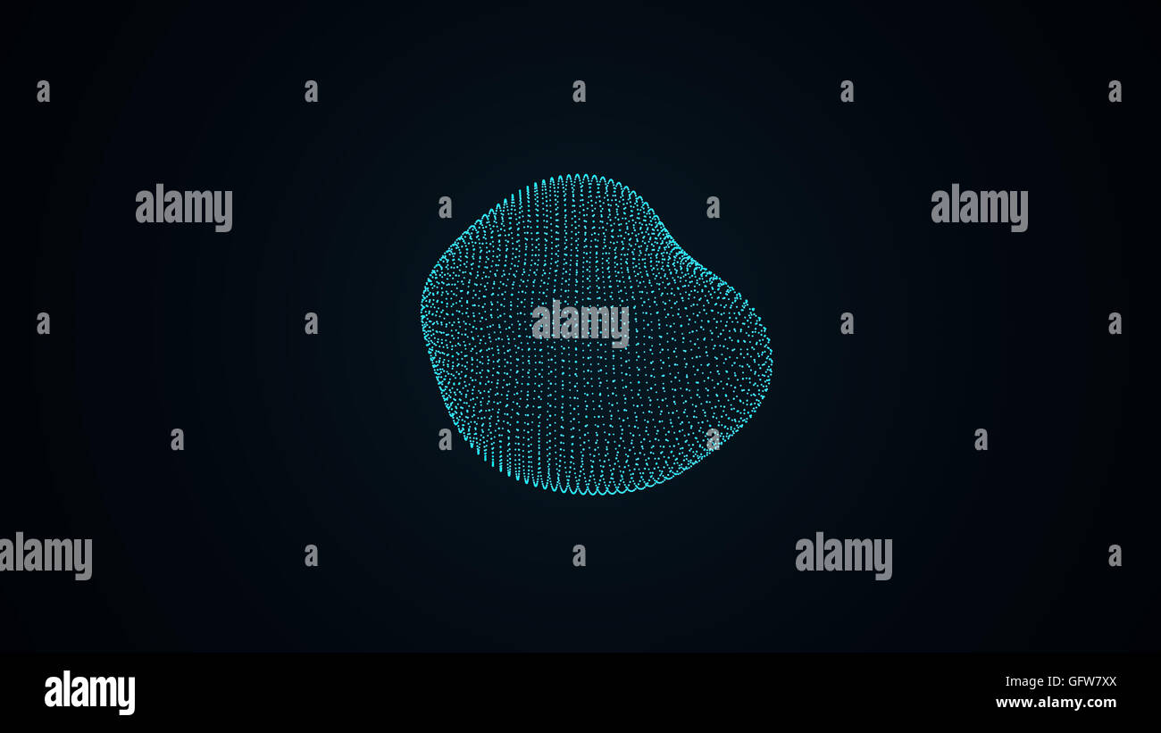 Metamorphose Of Amorphous Shape From Dots And Lines Abstract Animation Of Future Shape Stock
