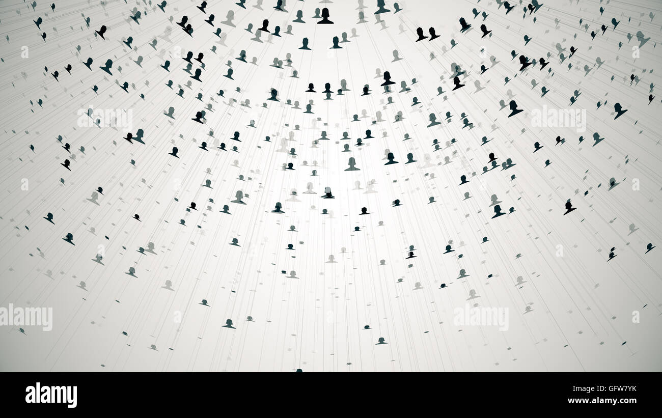 connected avatars of men and women, illustration of network for ...