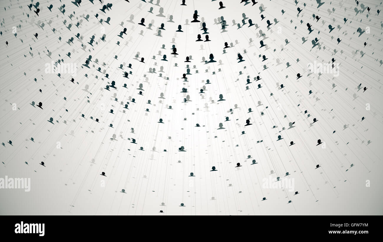 connected avatars of men and women, illustration of network for ...