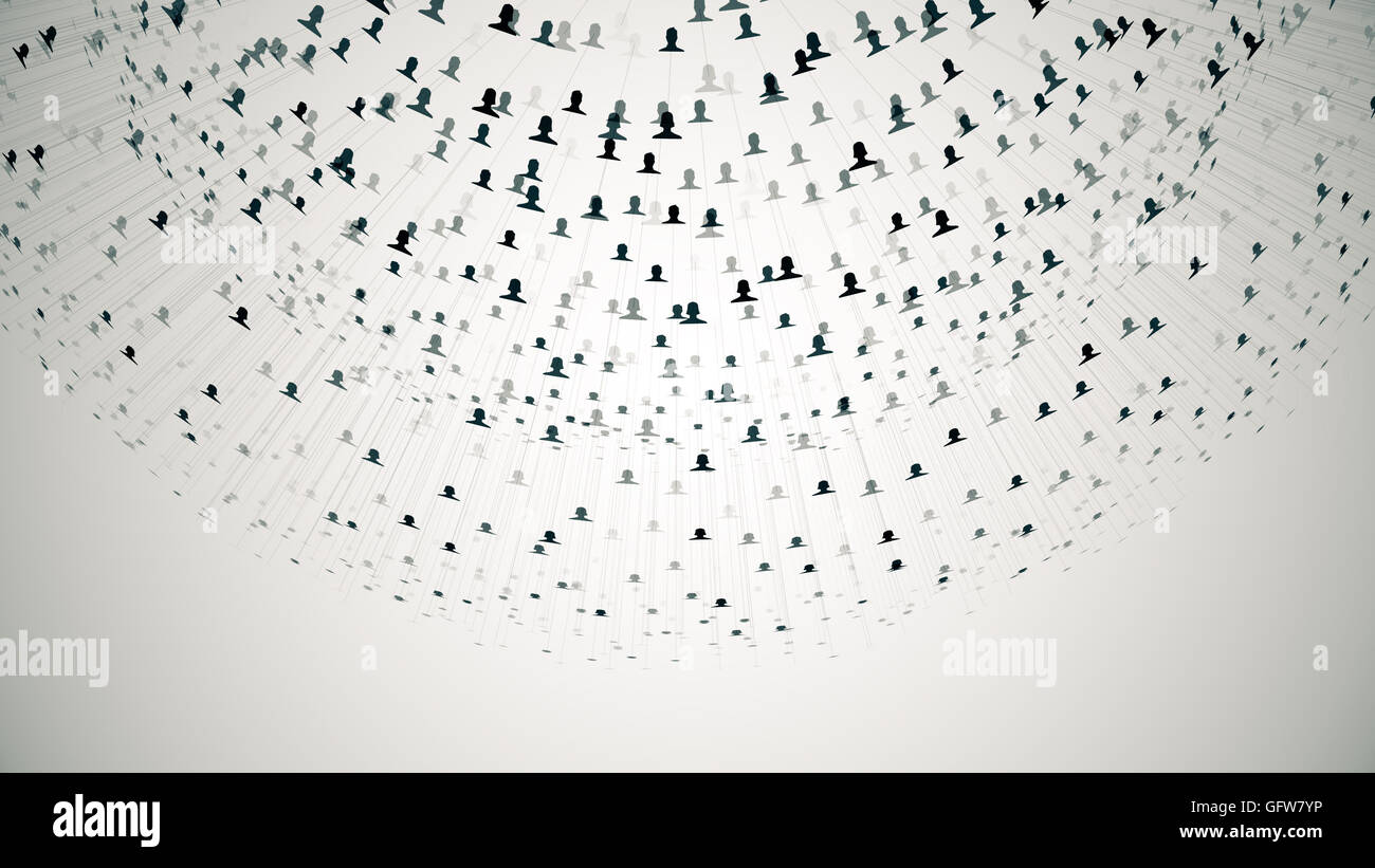 connected avatars of men and women, illustration of network for ...