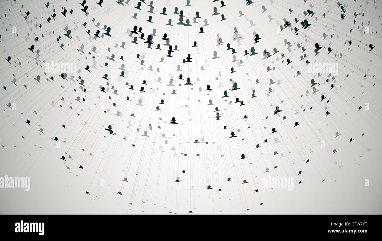 connected avatars of men and women, illustration of network for ...