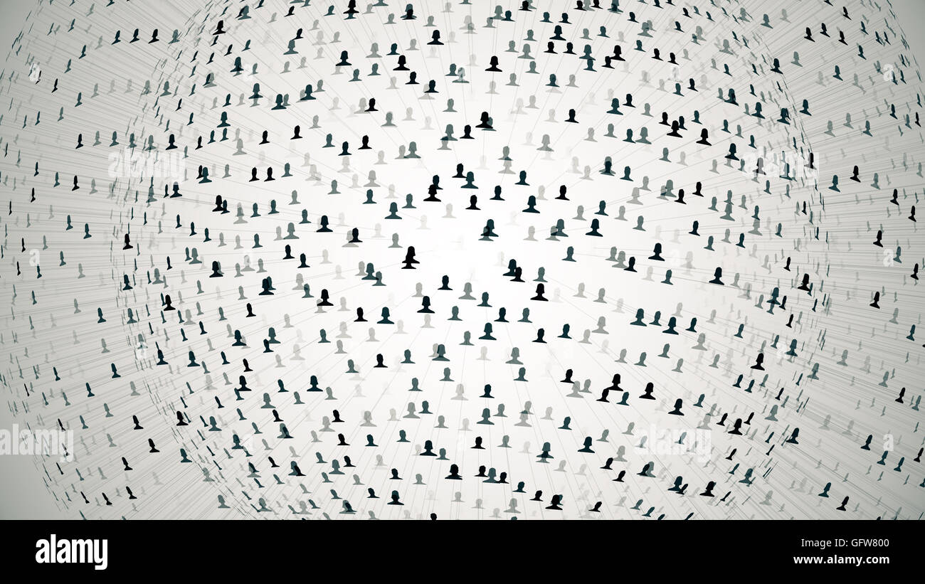 connected avatars of men and women, illustration of network for ...