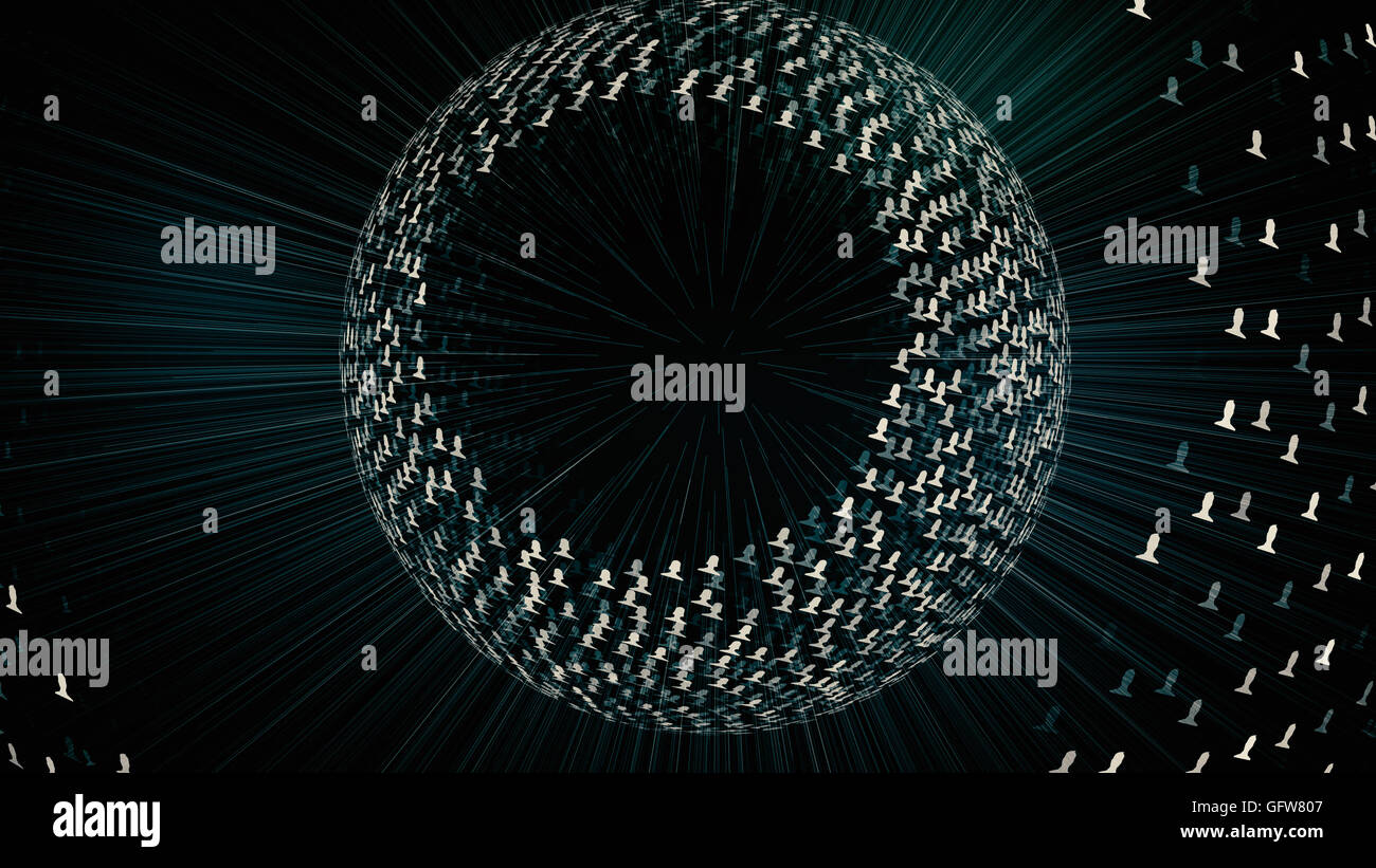 growing connections between of men and women, illustration of network ...