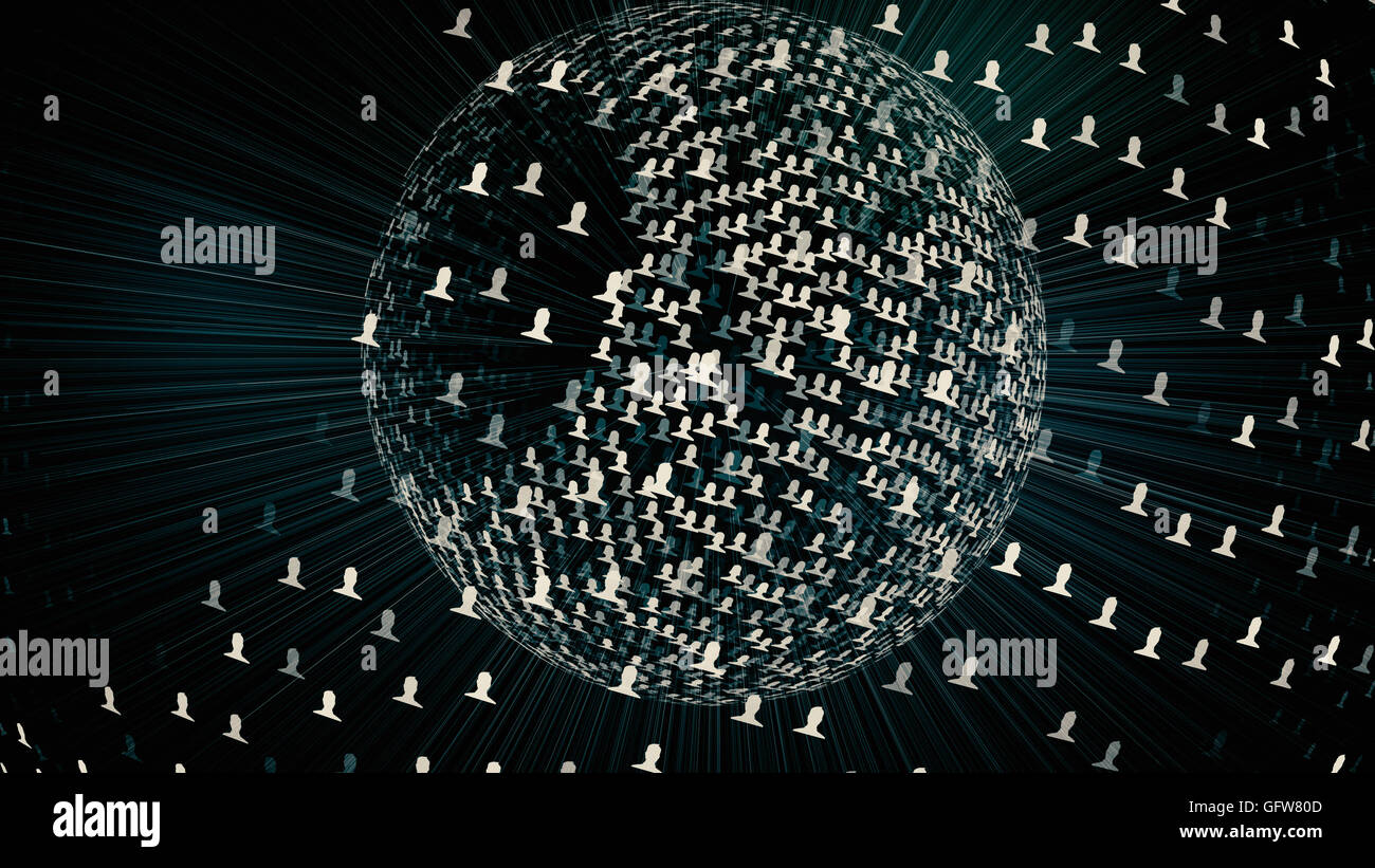 growing connections between of men and women, illustration of network ...