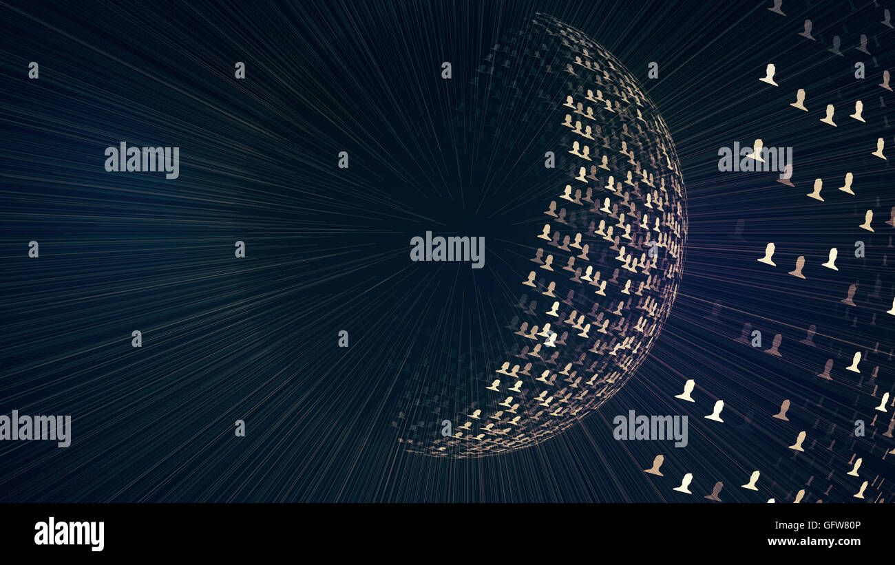 growing connections between of men and women, illustration of network ...