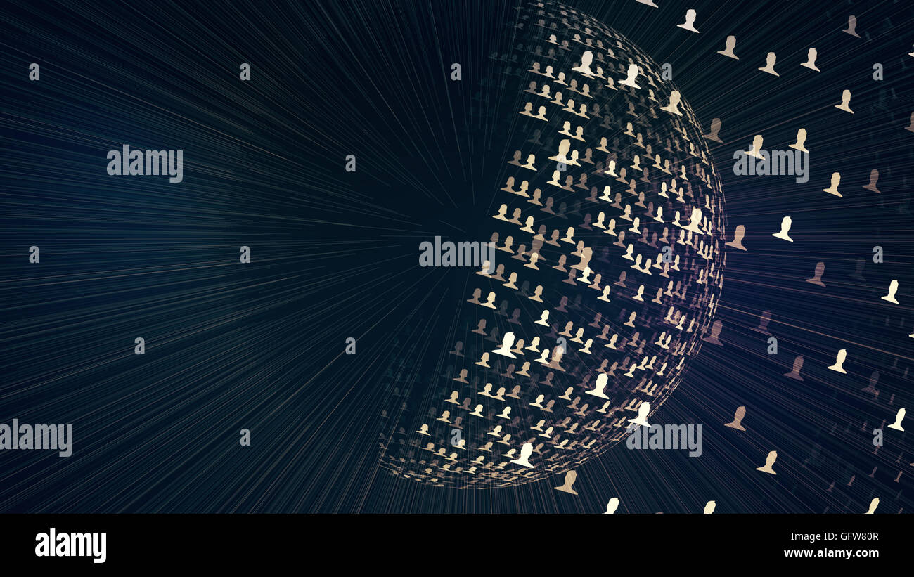 growing connections between of men and women, illustration of network ...