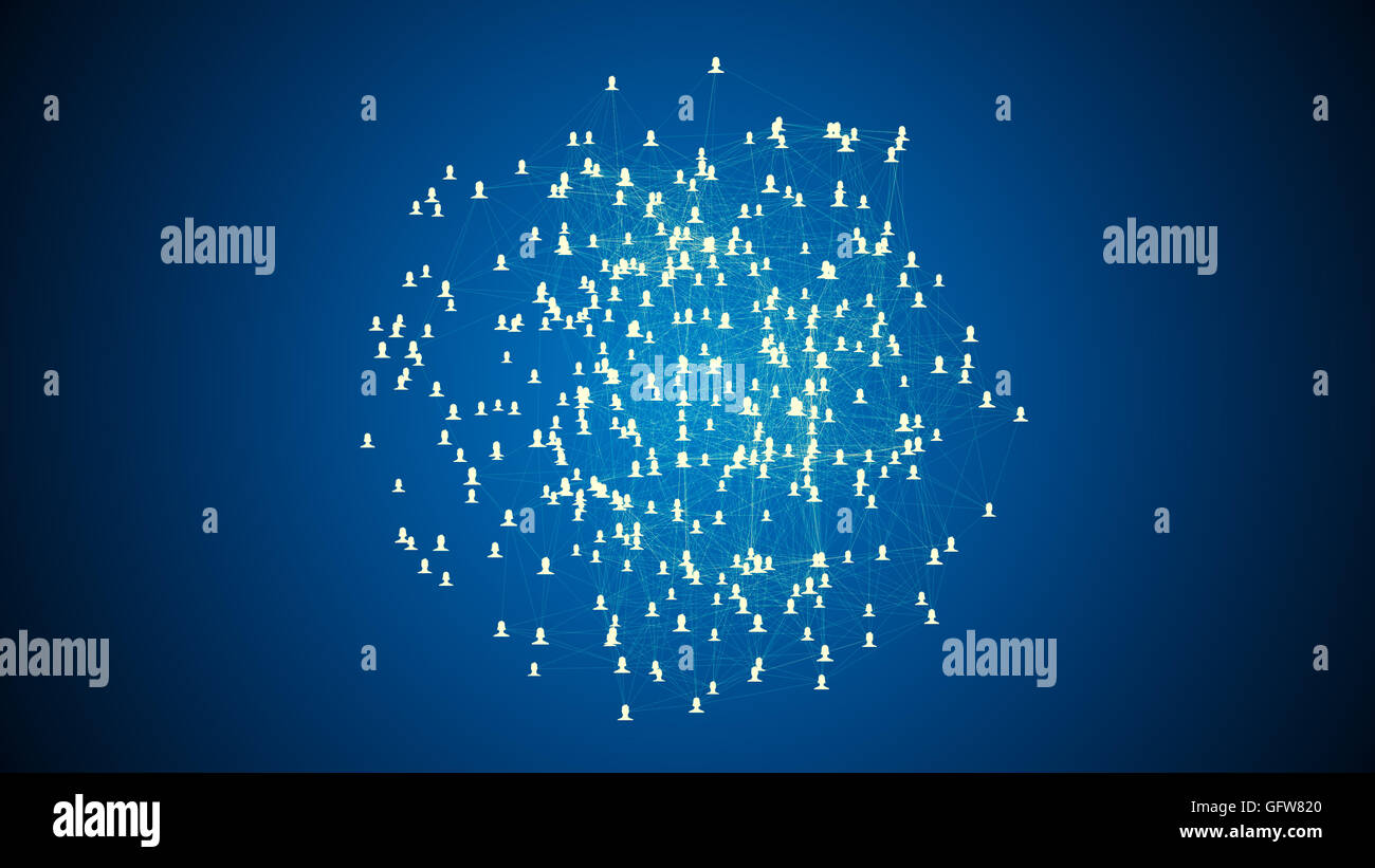 connected avatars of men and women, illustration of network for ...