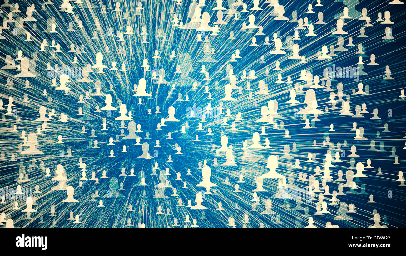 connected avatars of men and women, illustration of network for ...