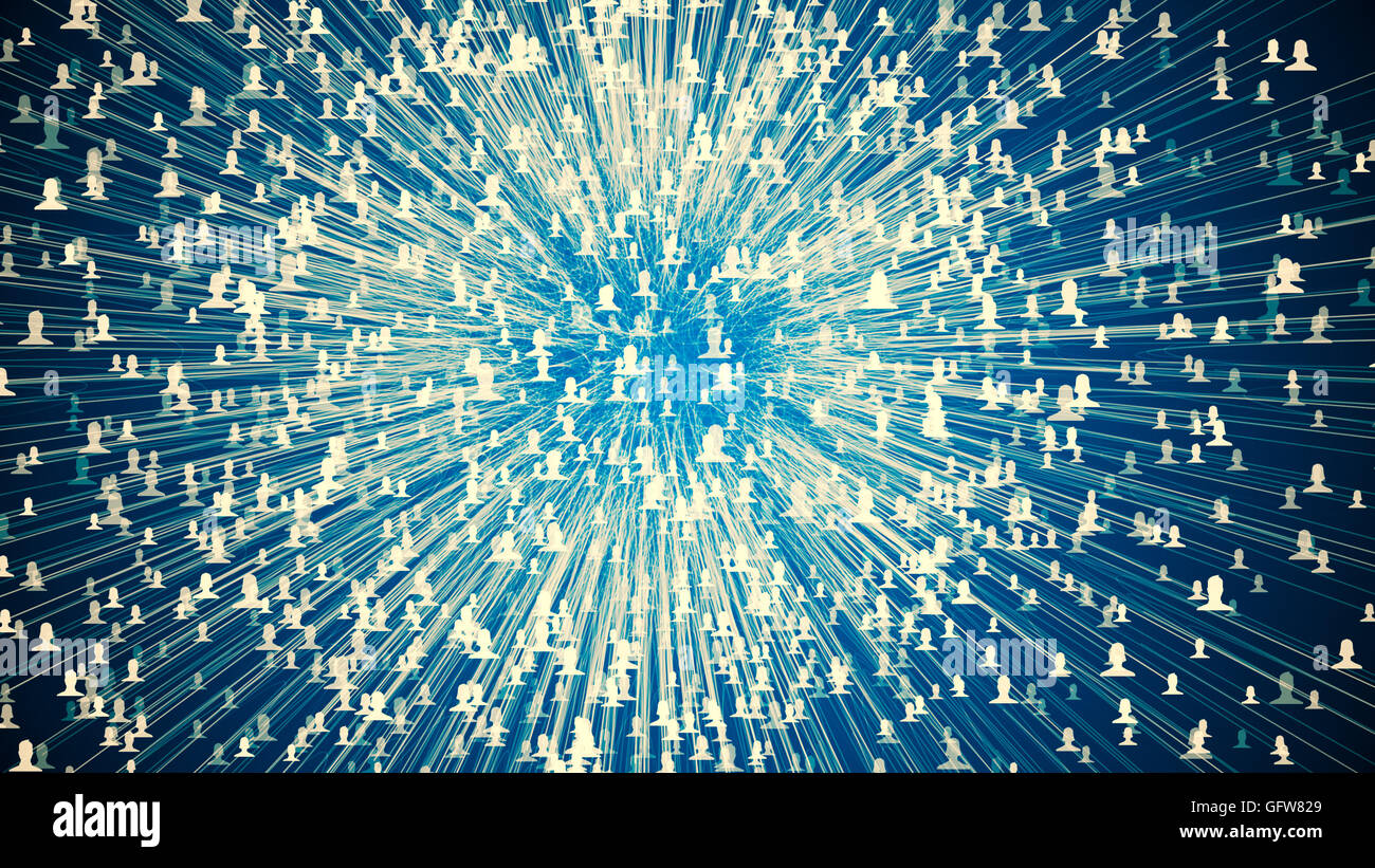 connected avatars of men and women, illustration of network for ...