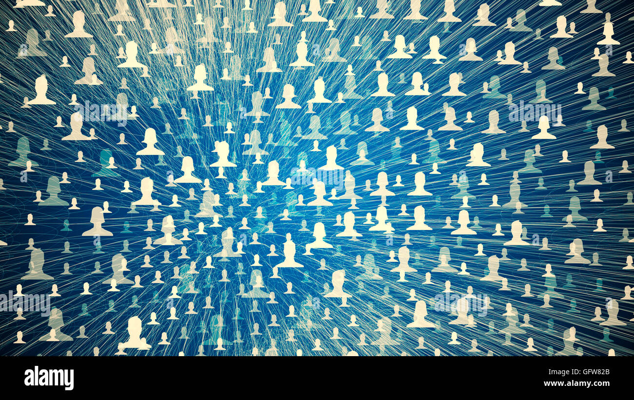 connected avatars of men and women, illustration of network for ...