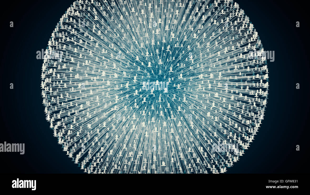 connected avatars of men and women, illustration of network for ...