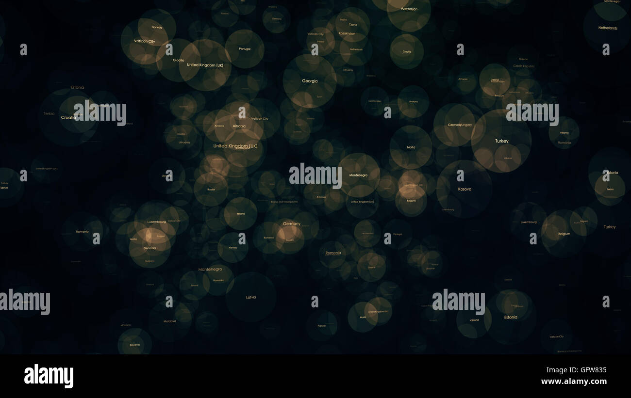 list of the countries, composition from words and letters Stock Photo ...