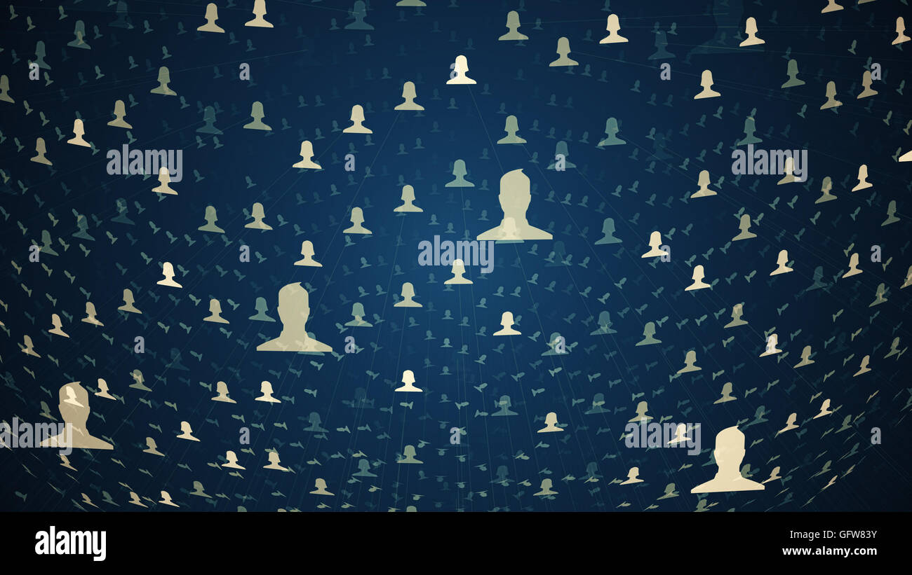 connected avatars of men and women, illustration of network for ...