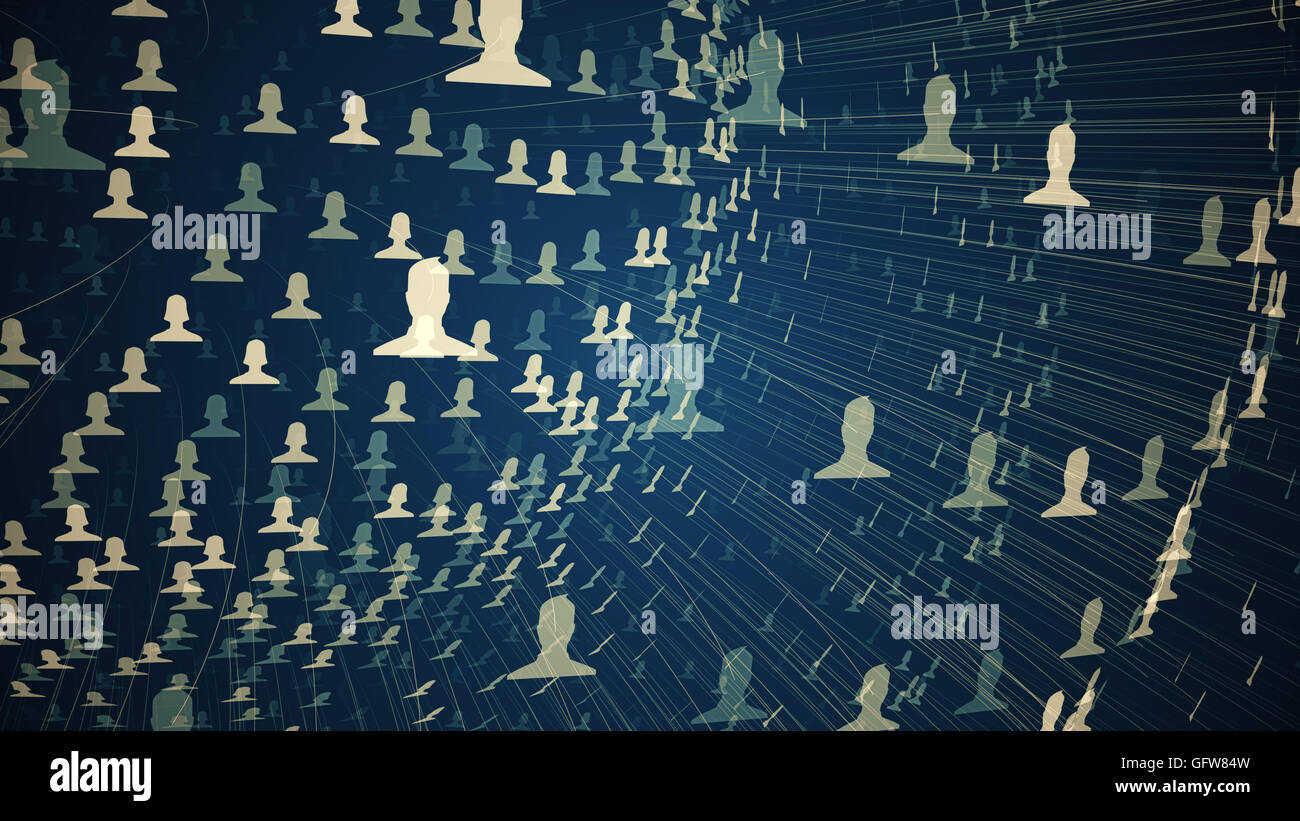 connected avatars of men and women, illustration of network for ...