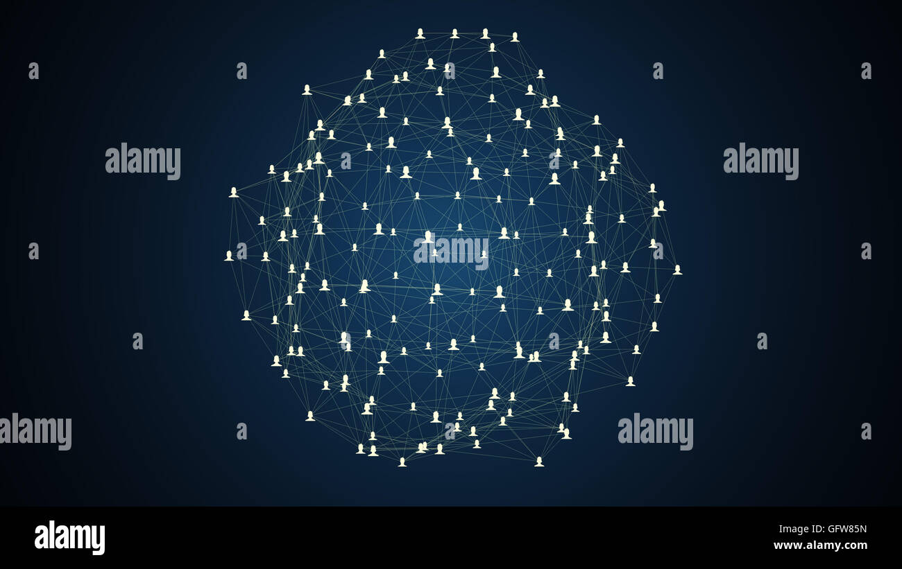 connected avatars of men and women, illustration of network for ...