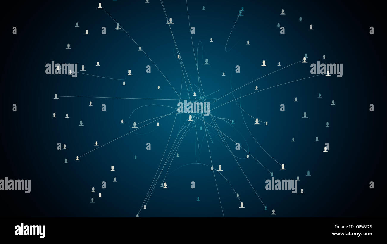 connected avatars of men and women, illustration of network for ...
