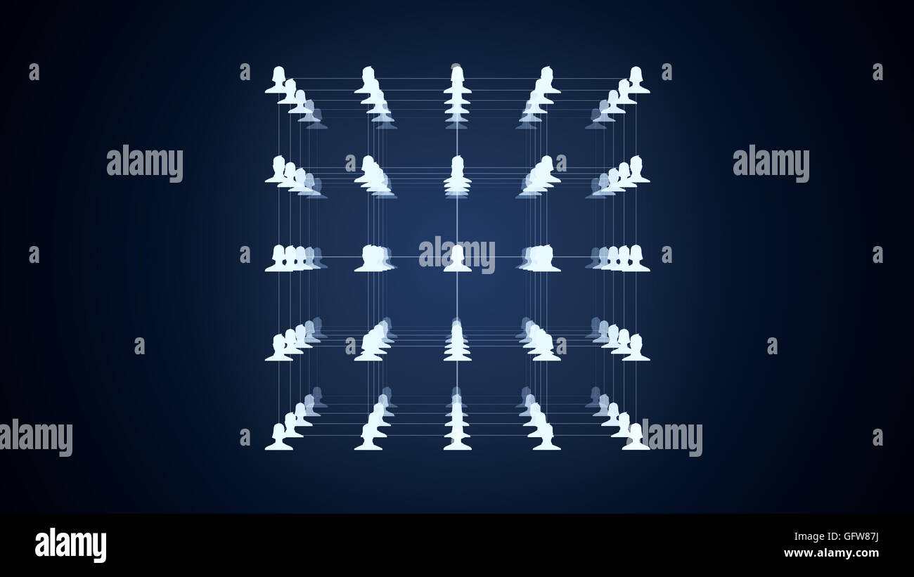 connected avatars of men and women, illustration of network for ...