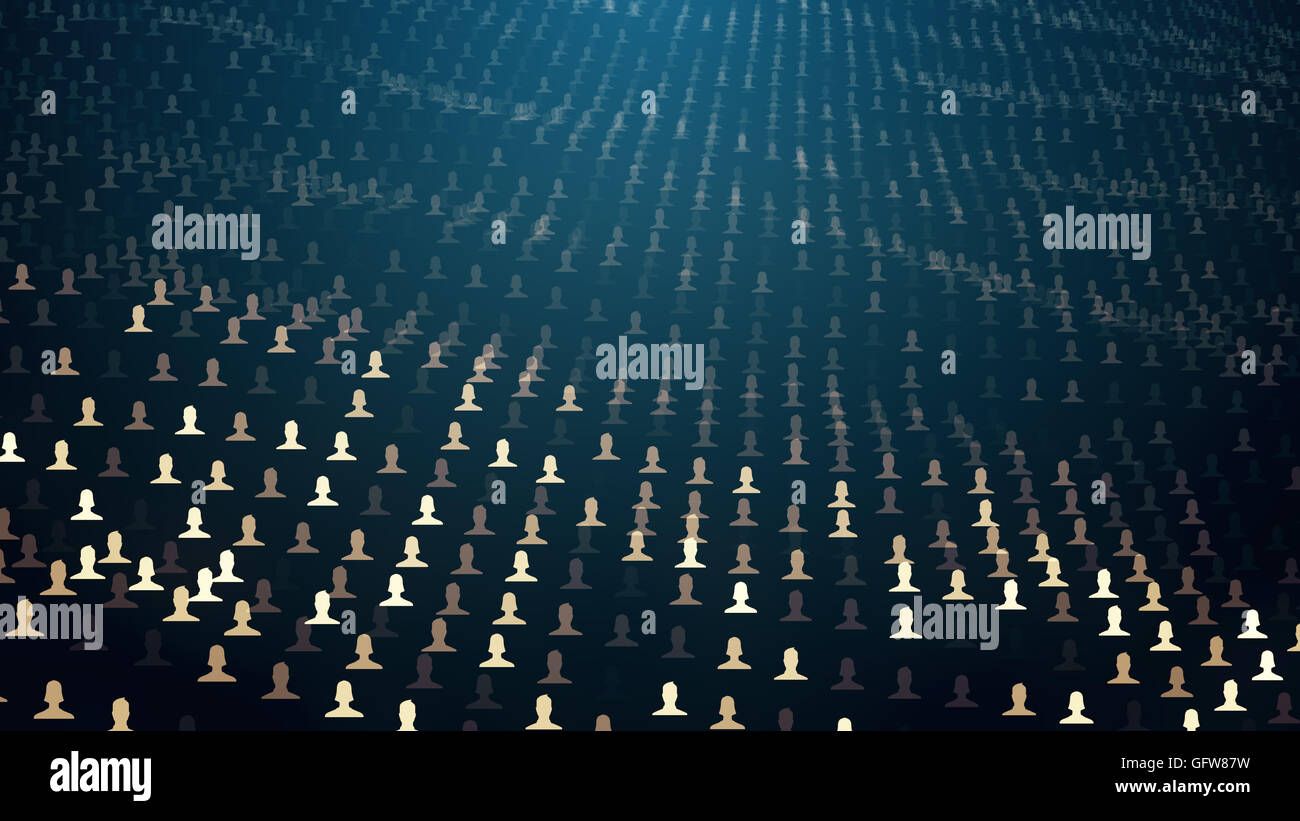 connected avatars of men and women, illustration of network for ...