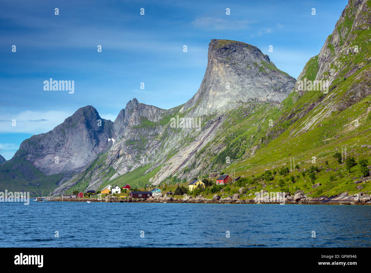 Segltind mountain, Kjerkfjord, Lofoten Islands, Reine, Moskenes, Norway ...